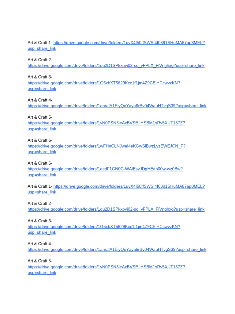 Art & Craft Resources Links | PDF