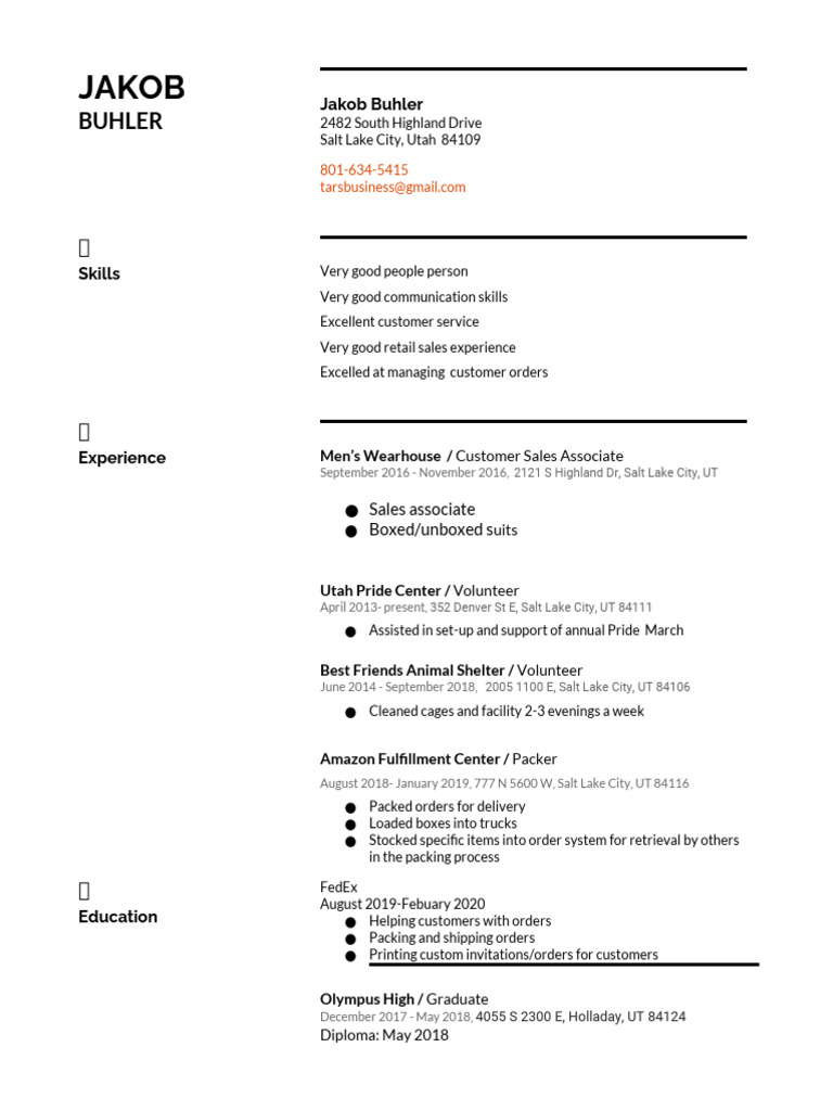 Resume Jakob Buhle R | PDF