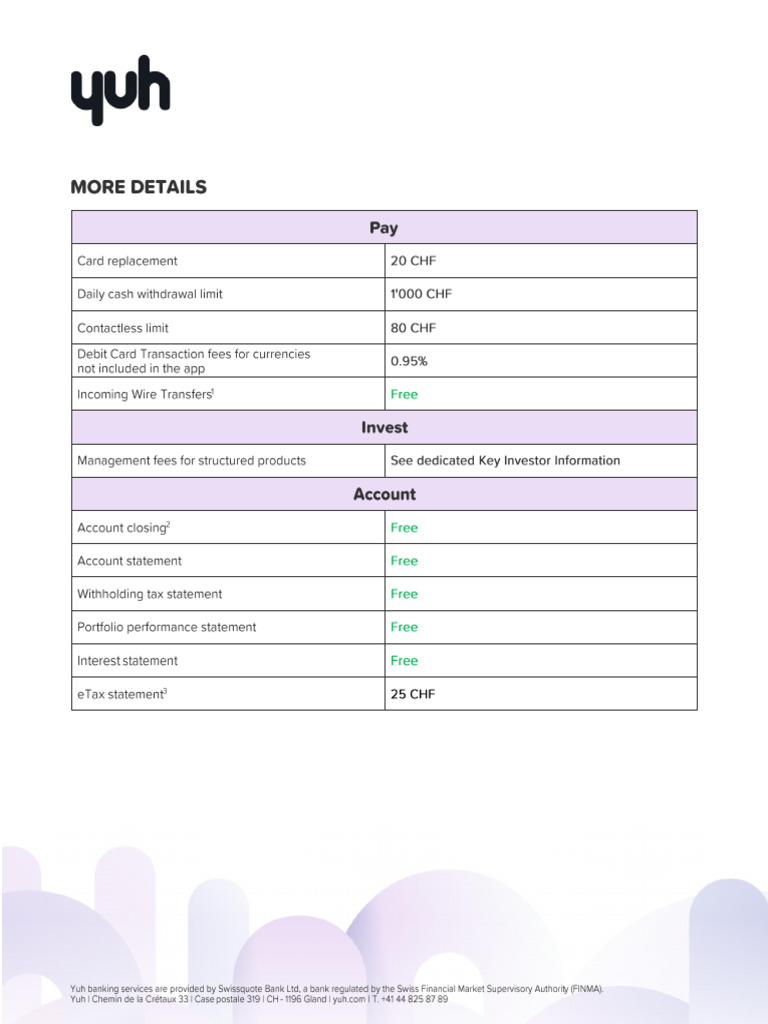 Yuh Pricing More Information en | PDF