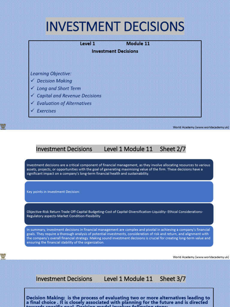 Investment Decision-Making Process | PDF | Investing | Capital Budgeting