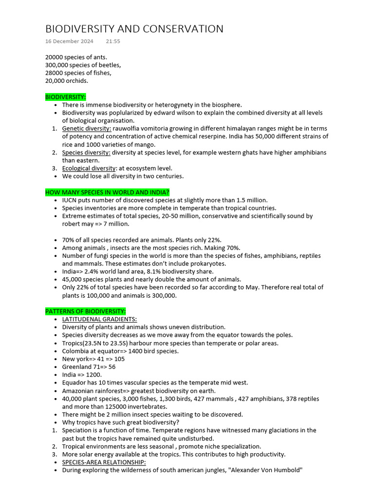 Biodiversity and Conservation | PDF | Biodiversity | Conservation Biology