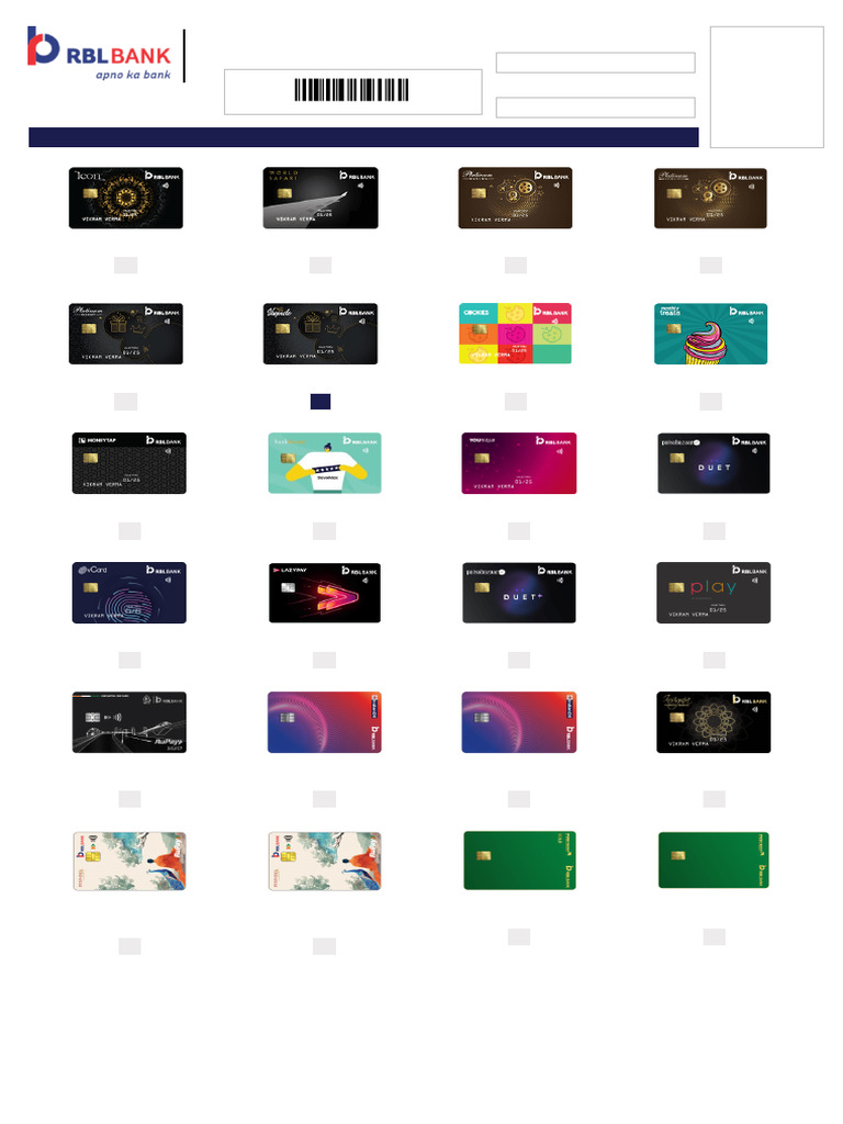 RBL Application Form1738208591158 - 9351928893 | PDF | Banks | Credit Card