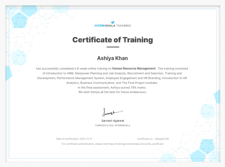 HR Management Training Completion | PDF