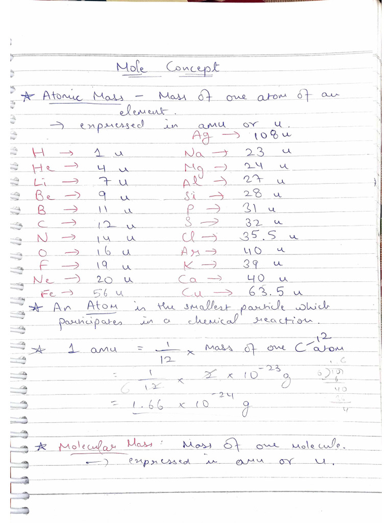 Stoichiometry - I Notes | PDF