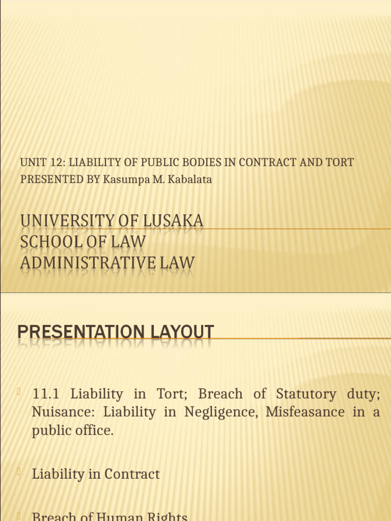 Unit 11 Liability of Public Bodies in Contract and Tort | PDF | Legal ...