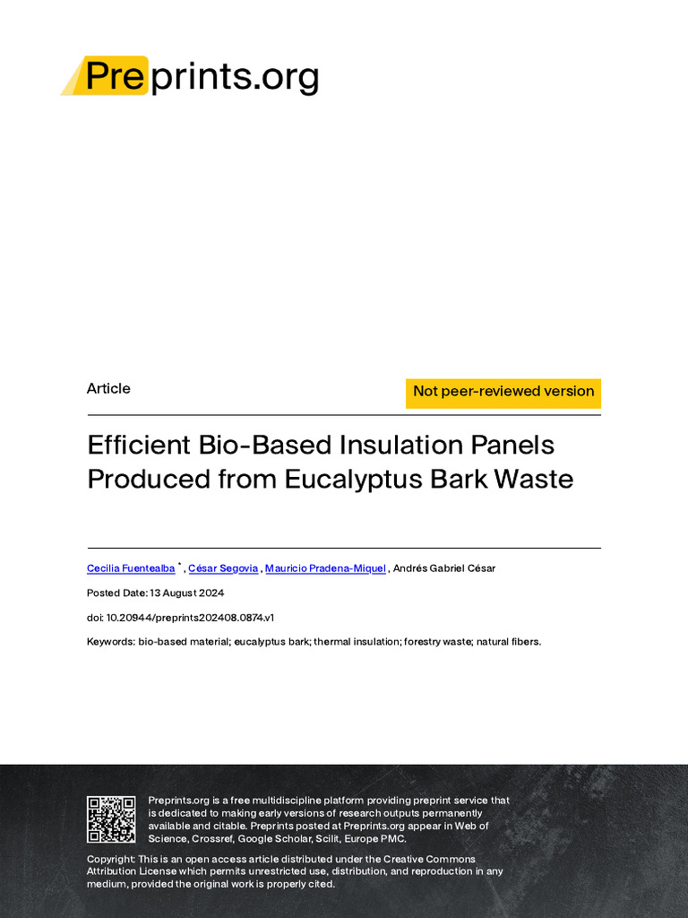 Efficient Bio-Based Insulation Panels Produced Fro | PDF | Differential ...