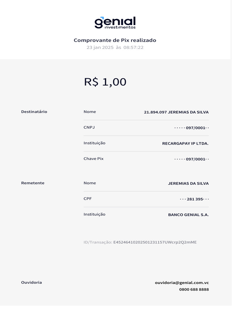 Comprovante de Pix 20250123085722 | PDF