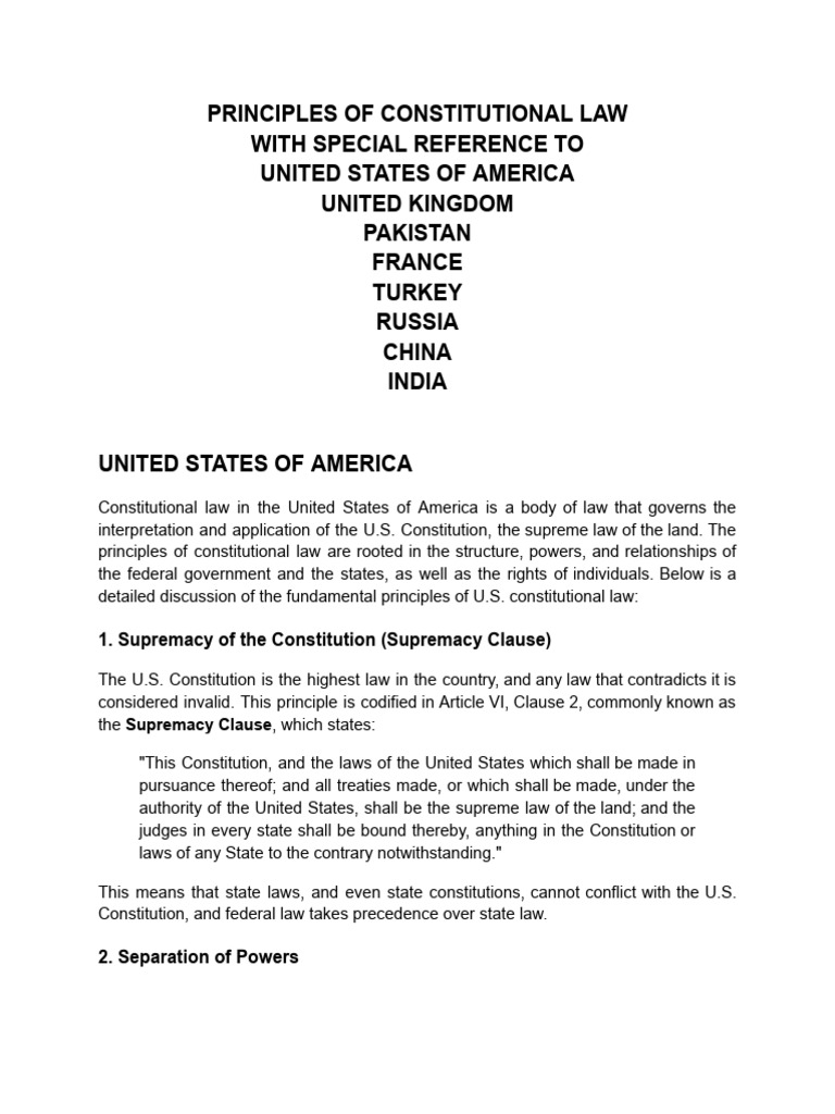 Principles of Constitutional Law | PDF | Constitution | United States ...