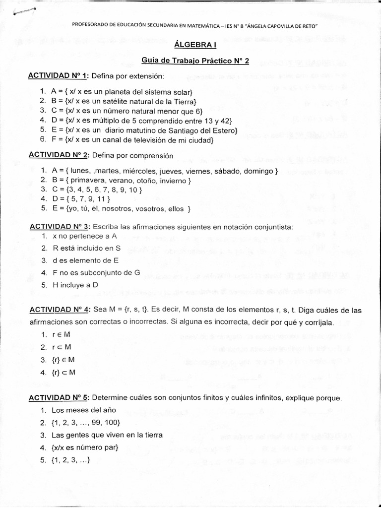 Álgebra I - Práctico | PDF