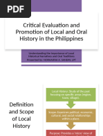 Local and Oral History of The Philippines Lesson | PDF | Oral History ...