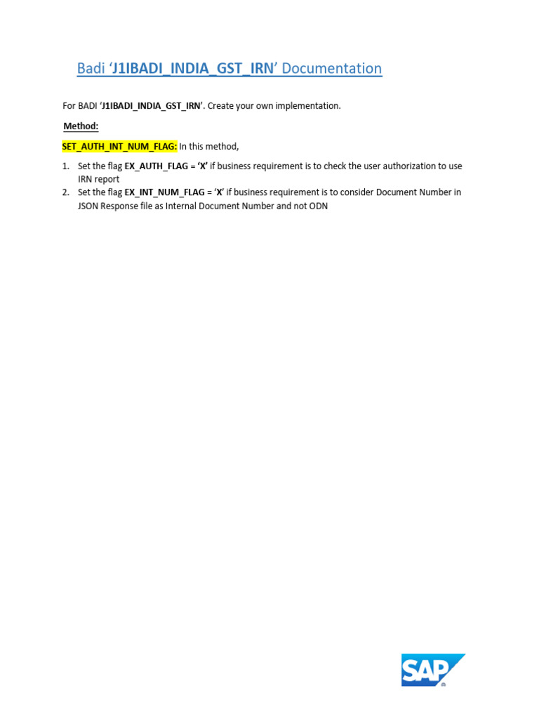 BADI Method Documentation | PDF | Software | Disclaimer