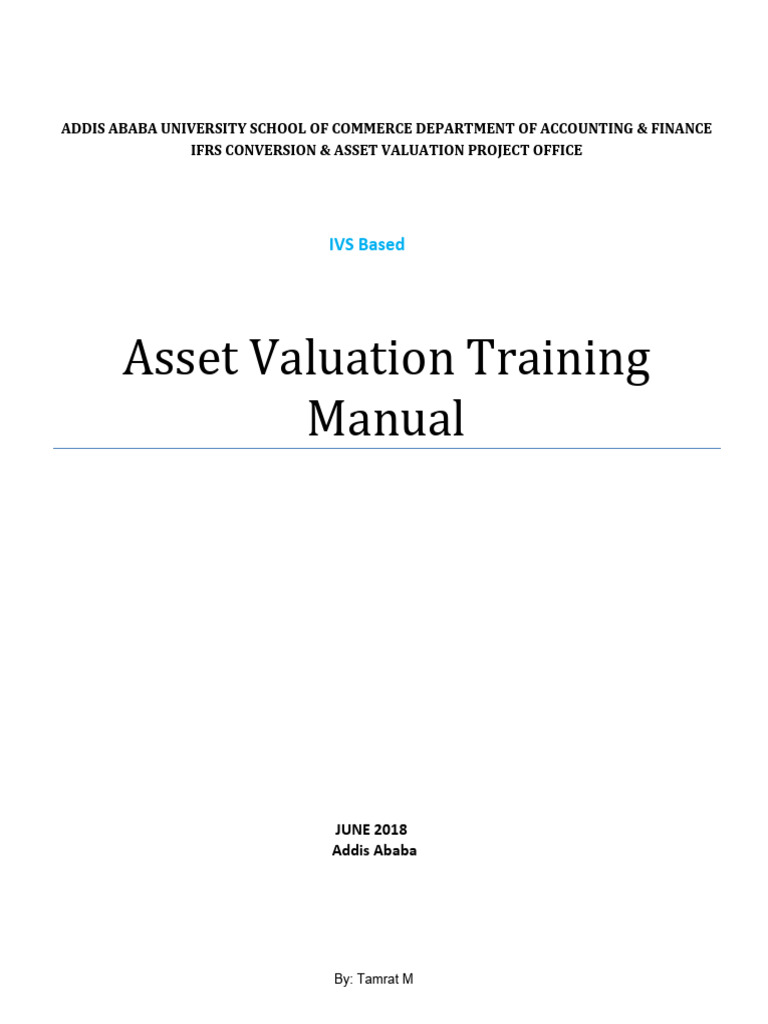 Asset Valuation Training Manual Compiled by Tamrat Mengesha | PDF ...