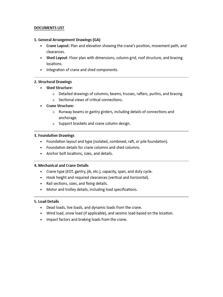 Documents List | PDF