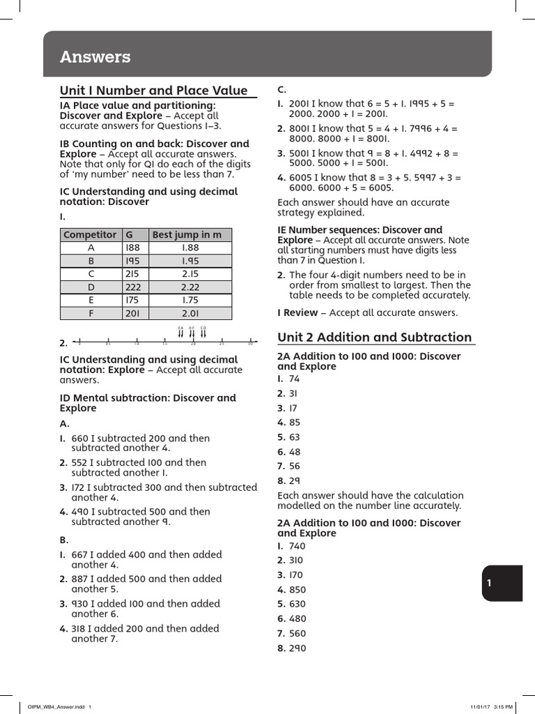 Oipm wb4 Answer | PDF | Subtraction | Curry