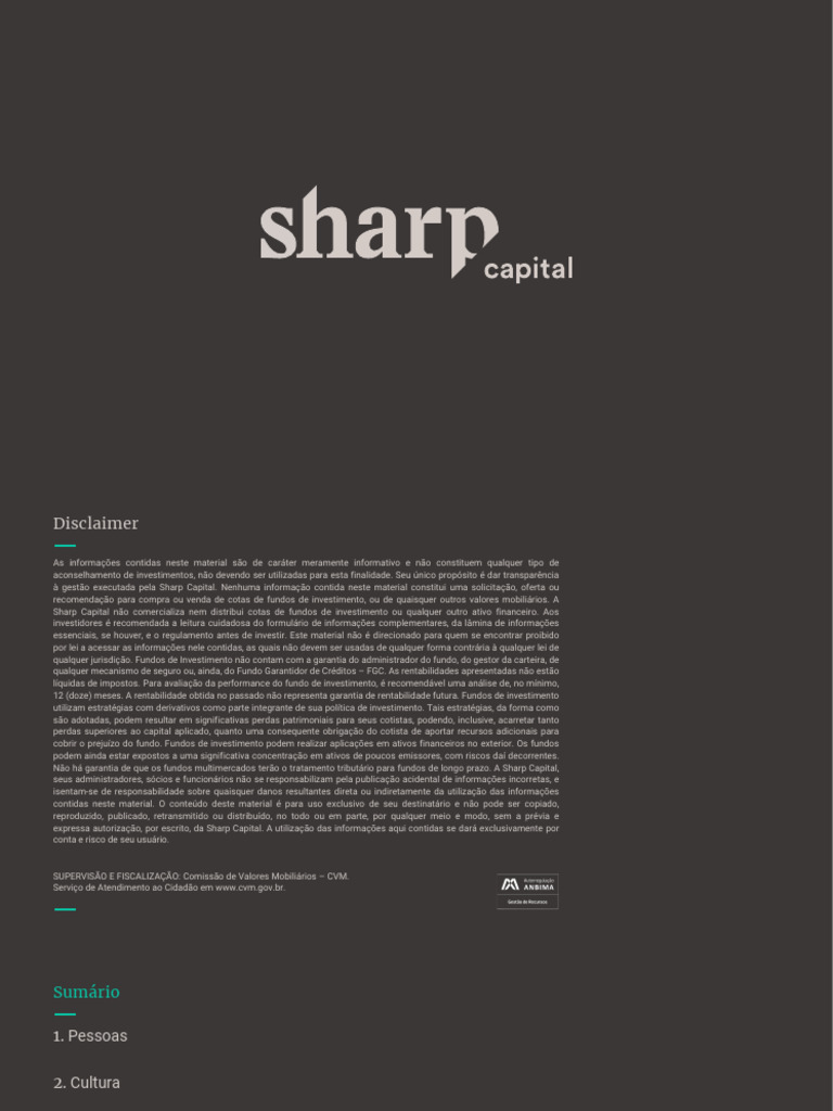 Sharp Capital - Apresentação Institucional | PDF | Fundos mútuos ...