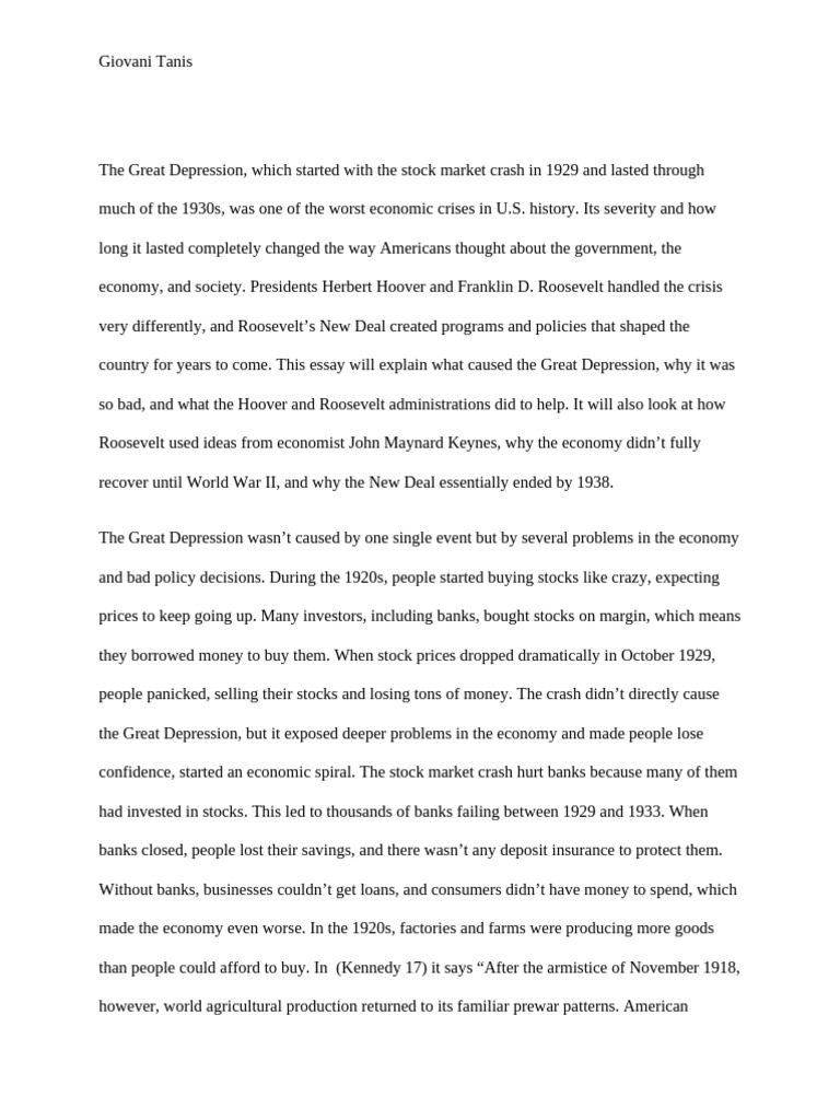 US history | PDF | New Deal | Great Depression