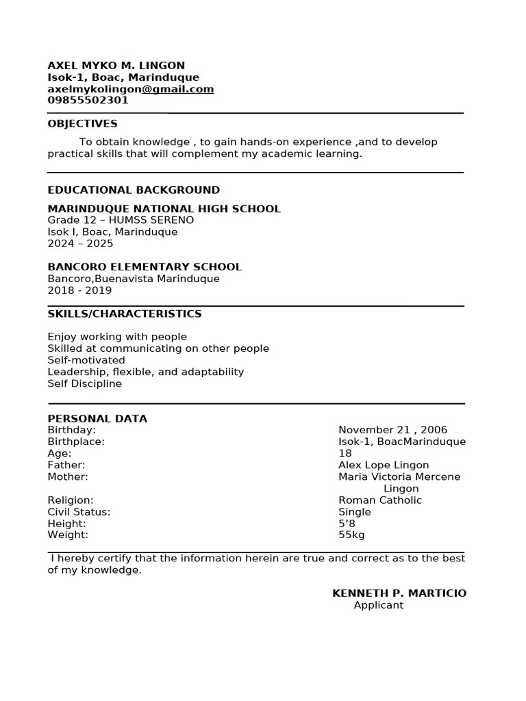 Kenneth Resume | PDF