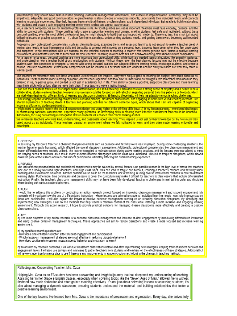 FS 2 ANSWERS | PDF | Reading Comprehension | Teachers