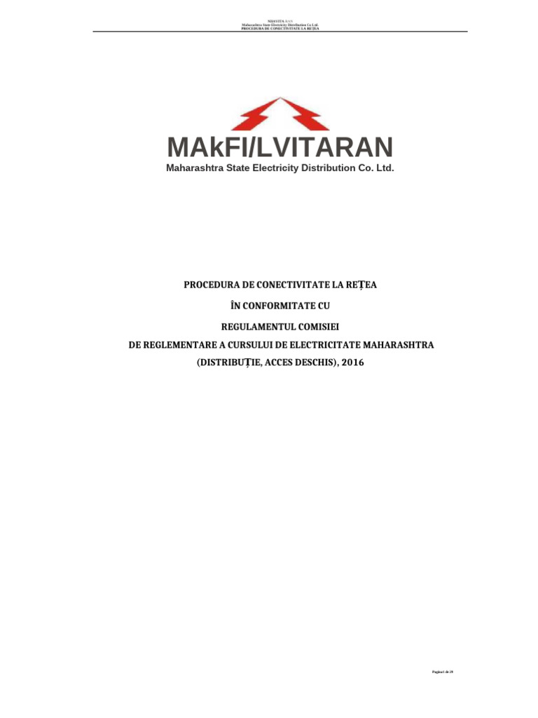 Procedura de Conectare La Rețeaua Msedcl | PDF