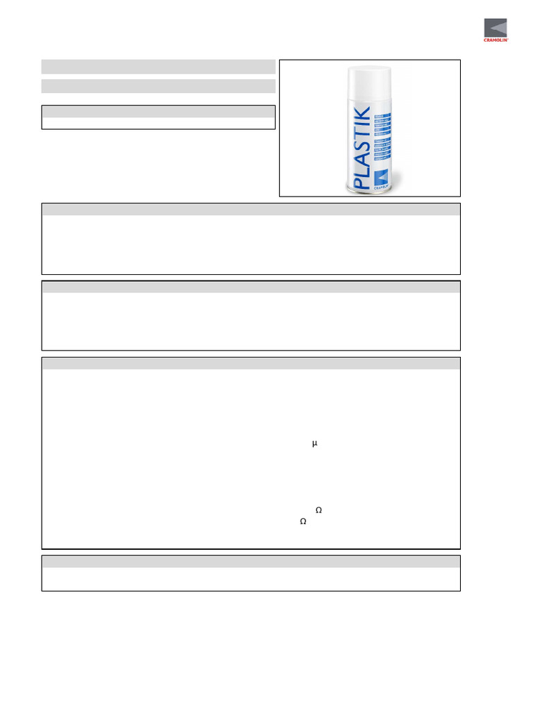 Cramolin Plastik Data Sheet | PDF | Insulator (Electricity) | Corrosion