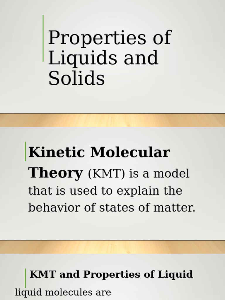 Properties of Liquids and Solids Explained | PDF