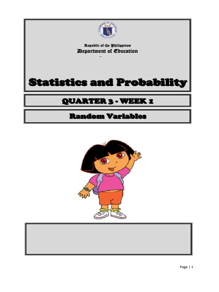Statistics and Probability Quarter 3 Week 1 | PDF | Probability Distribution | Random Variable