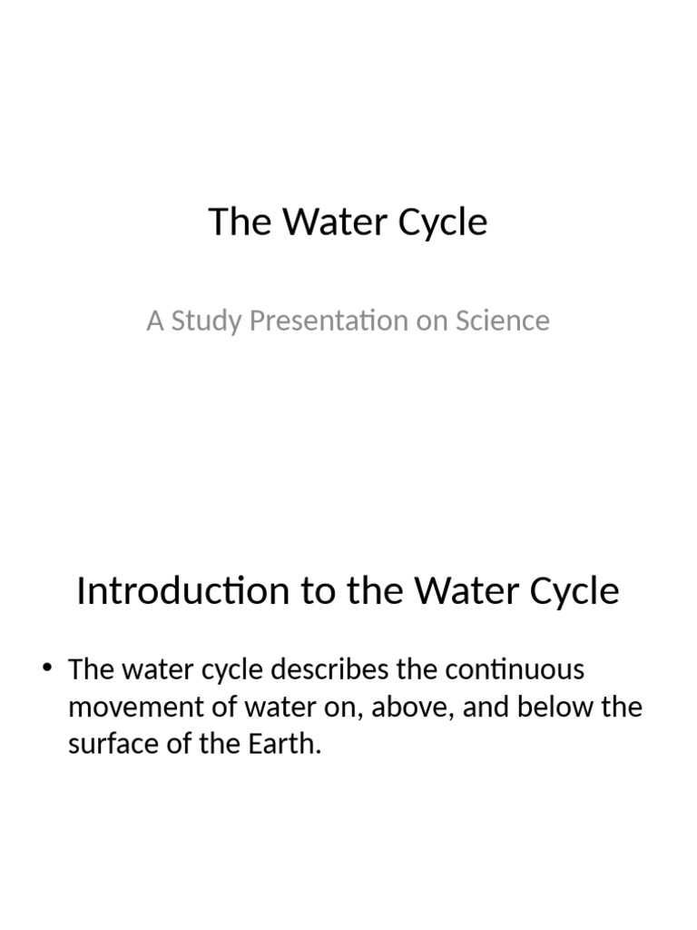 Water Cycle Presentation | PDF
