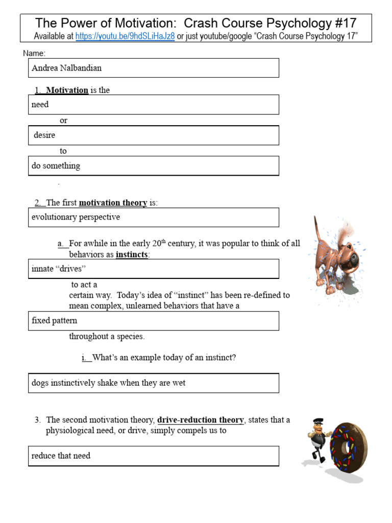 Crash Course Psychology 17 The Power of Motivation | PDF