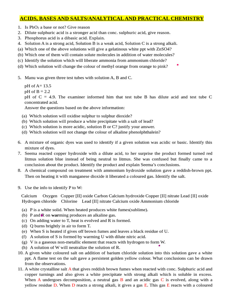 Acids, Bases, and Salts: Chemistry Insights | PDF | Hydroxide | Acid