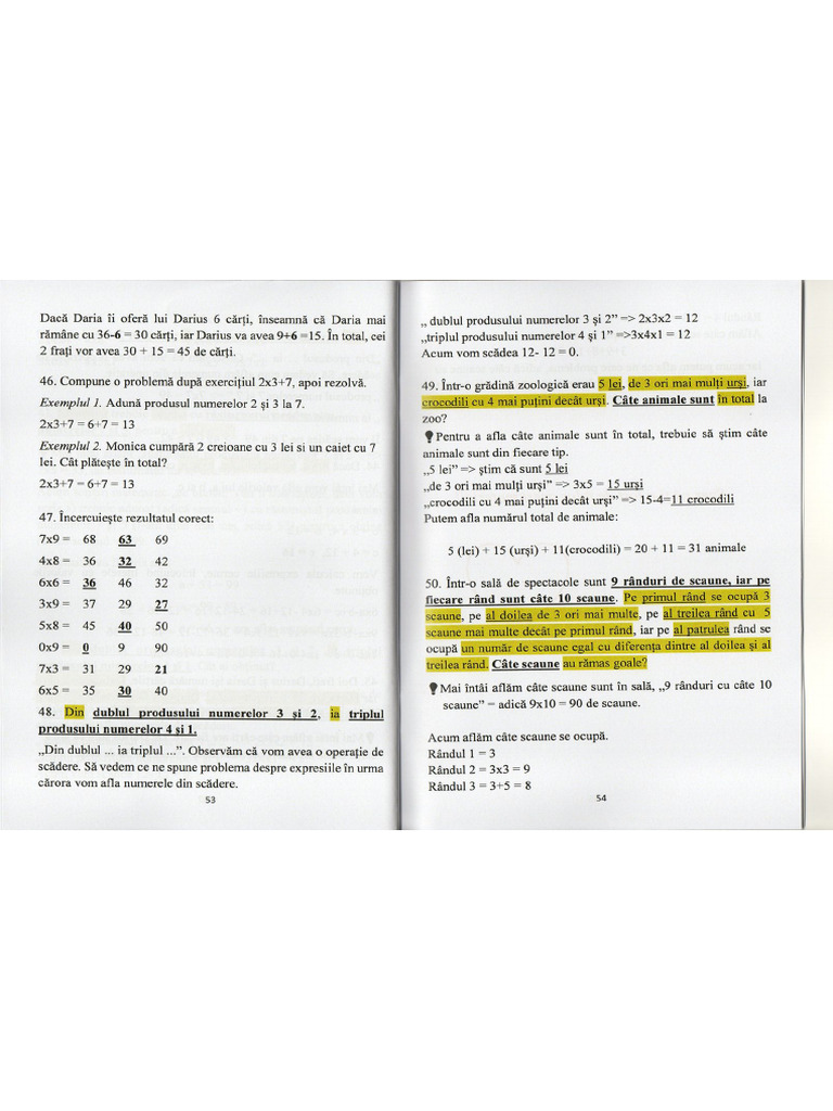 2caietul de rezolvari inmultirea | PDF