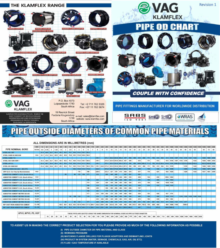 Pipe OD Chart Rev 1 | PDF