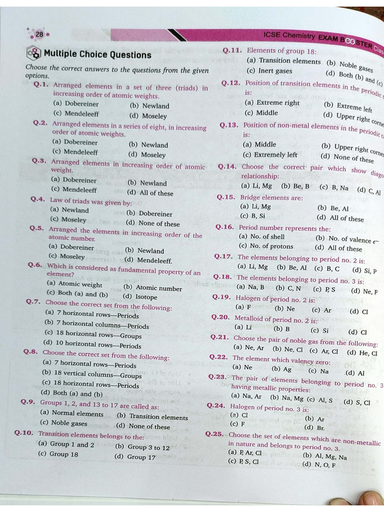 Chemistry Chapter 1,2,3 MCQ | PDF