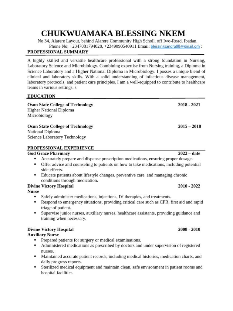 Chukwuamaka Blessing Nkem | PDF | Nursing | Medical Prescription
