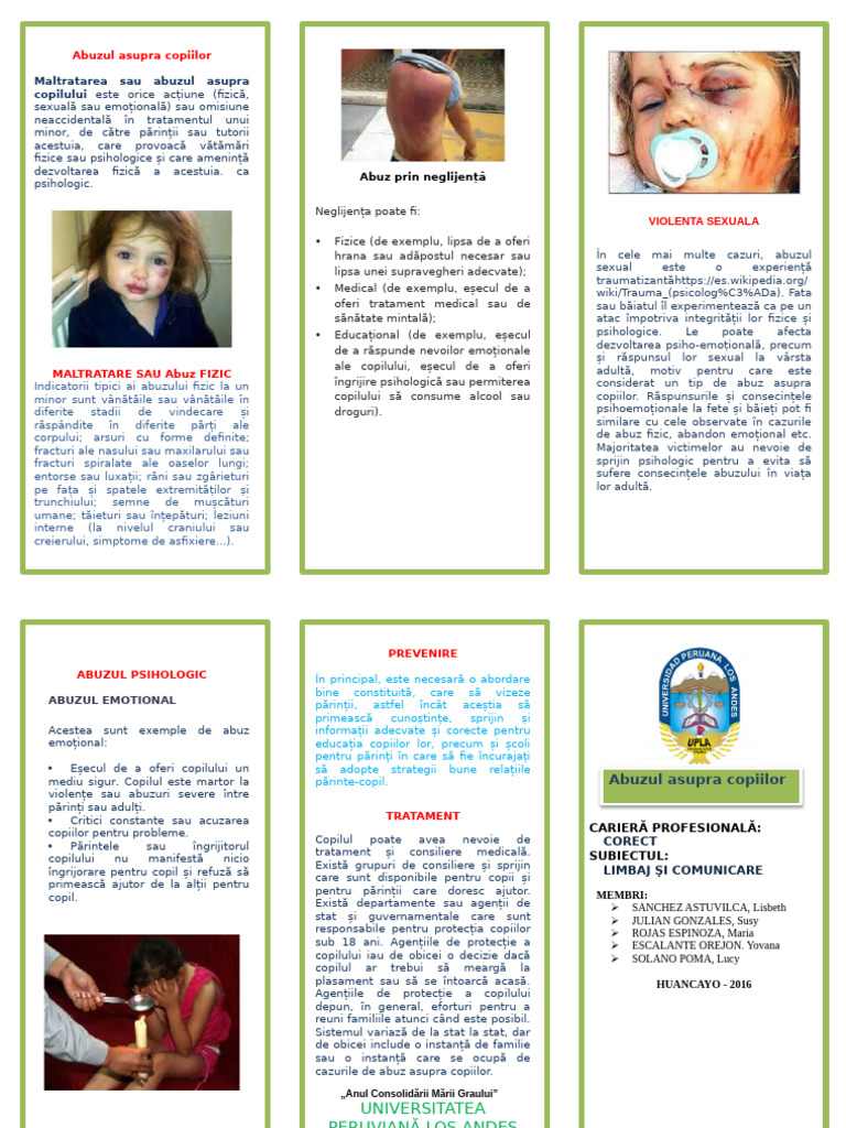 Triptic Maltratamentul Copilului | PDF