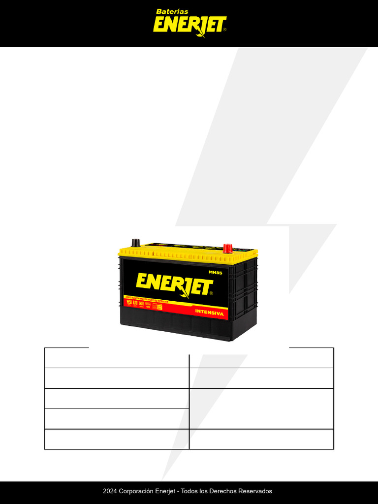 Bateria Enerjet mh85 | PDF