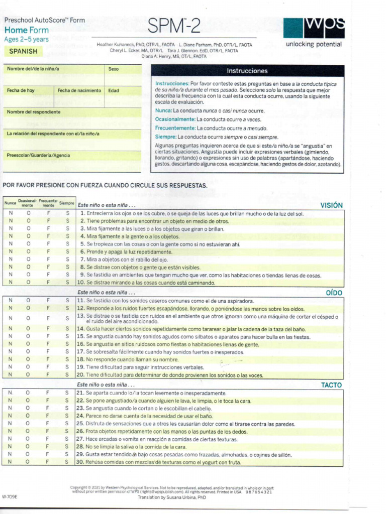 SPM 2 A 5 AÑOS Hoja 1 | PDF