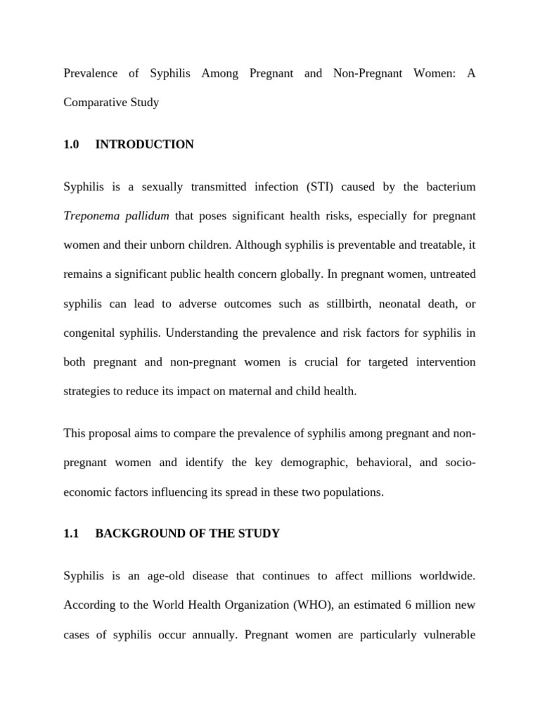 Prevalence Of Syphilis Among Pregnant And Non Pdf Pregnancy 1908