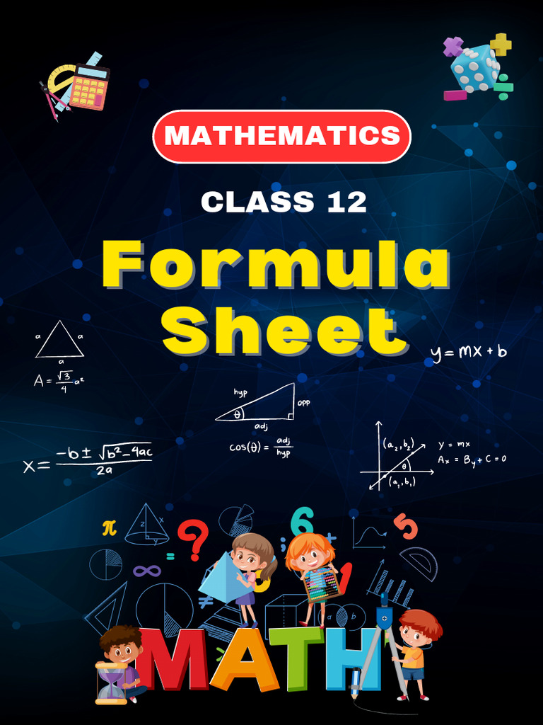 Class 12 Maths Formulas: Relations & Matrices | PDF | Matrix ...