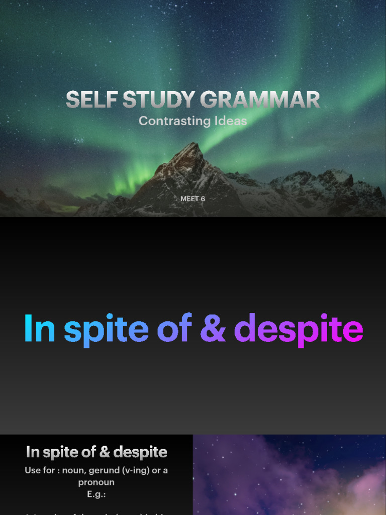 Contrasting Ideas - Inspite, Despite | PDF