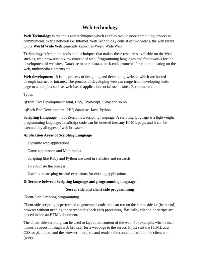 Web technology | PDF | Dynamic Web Page | World Wide Web Web technology | PDF | Dynamic Web Page | World Wide Web