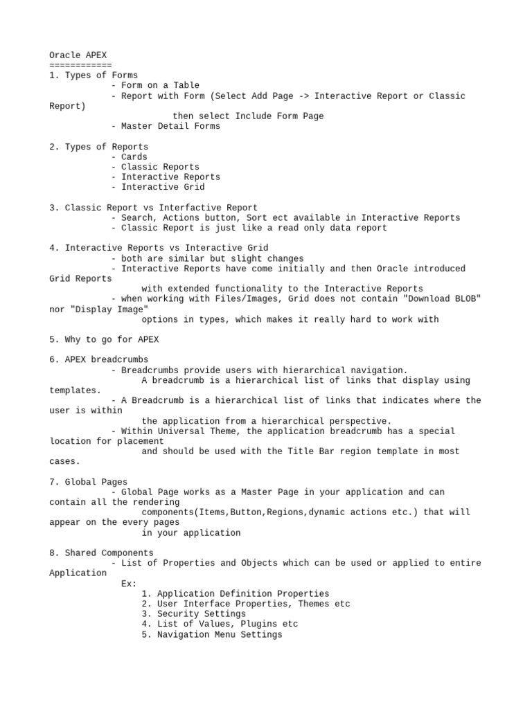 Oracle APEX Info | PDF