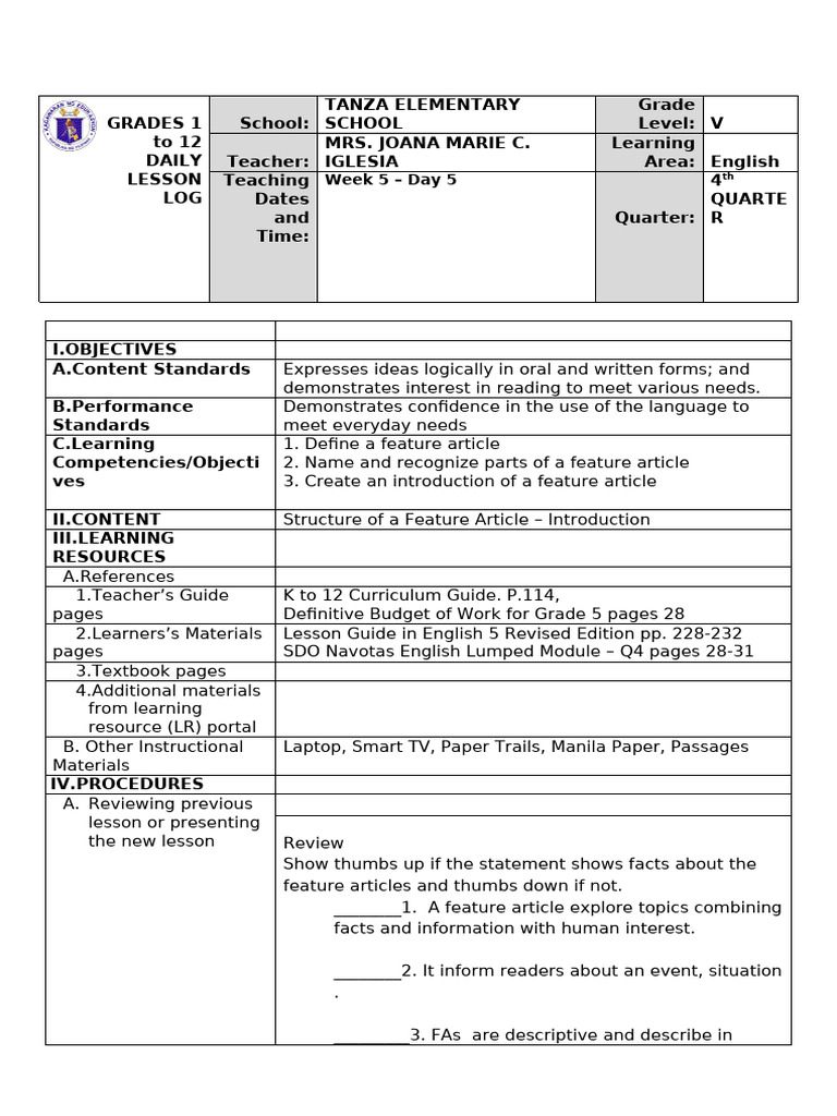 DLP-Q4-DAY25-catch-up-friday Structure of Feature Article - Part 1 ...