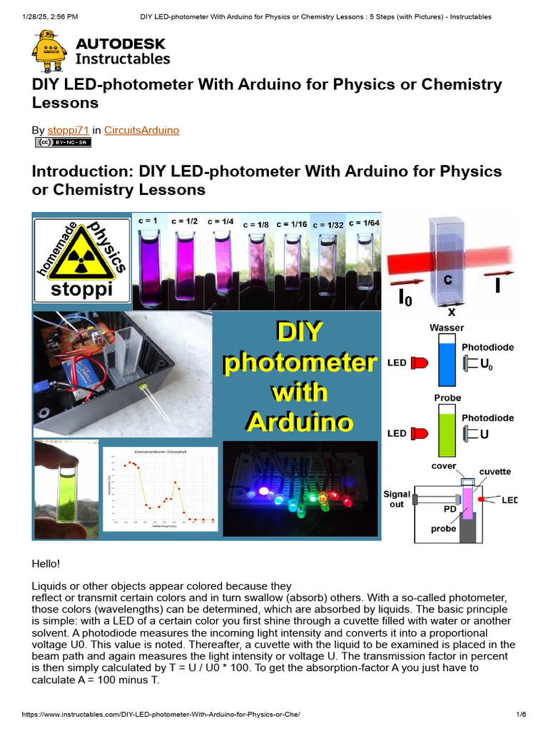 DIY LED-photometer With Arduino for Physics or Chemistry Lessons _ 5 Steps (with Pictures ...