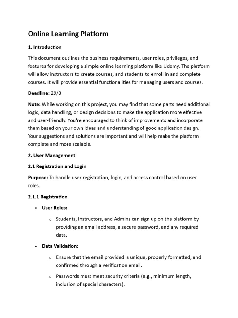 Online Learning Platform Project | PDF | Password | Educational Technology