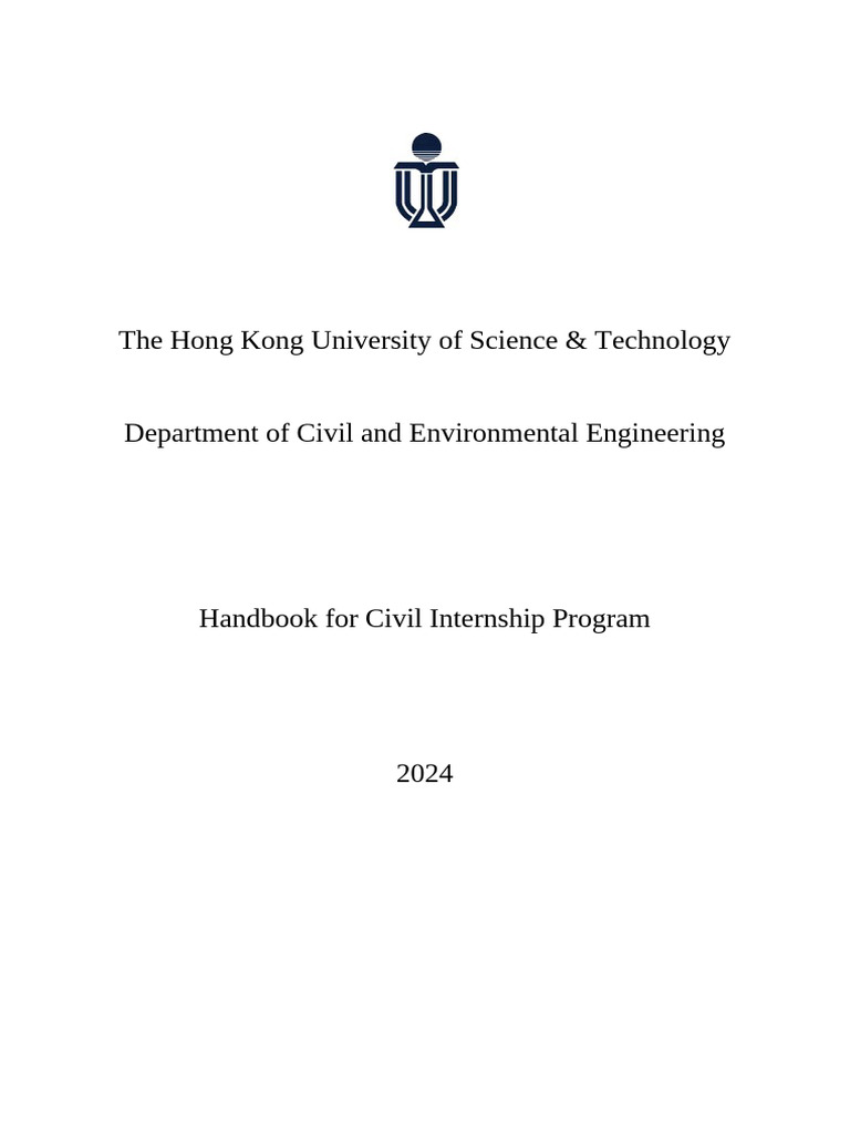 CIVL3020 - Internship Training Handbook 2024 | PDF | Knowledge | Engineering