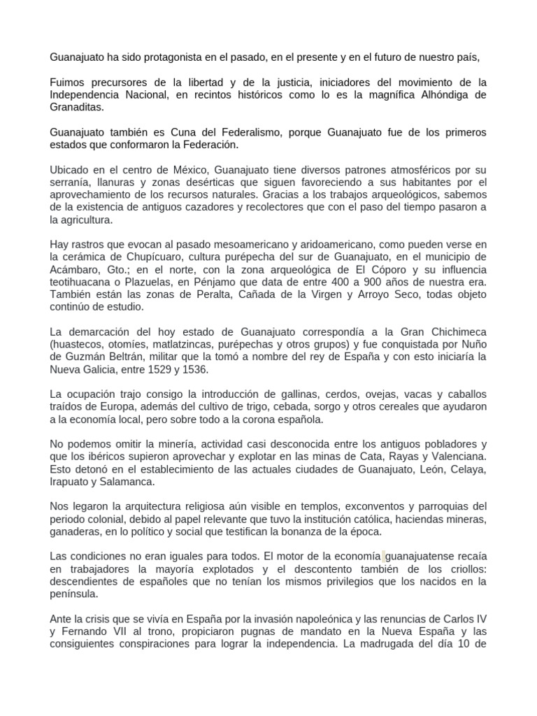 Historia y Cultura de Guanajuato | PDF | México