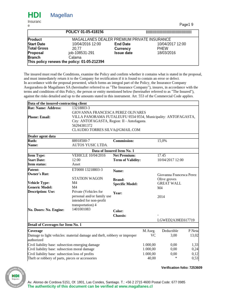 Vehicle insurance policy | PDF | Insurance | Deductible