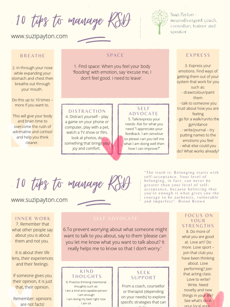 ADHD - RSD Tips - Suzi Payton | PDF | Behavioural Sciences | Psychology
