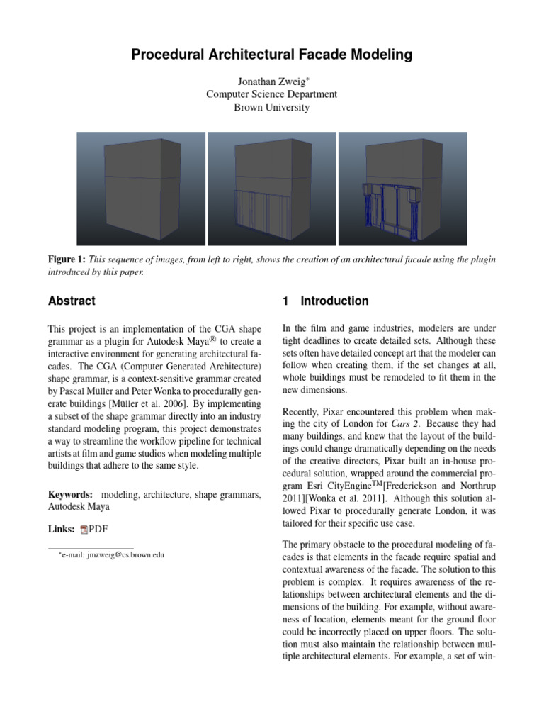 Procedural Architectural Facade Modeling | PDF | Json | Vertex (Graph ...
