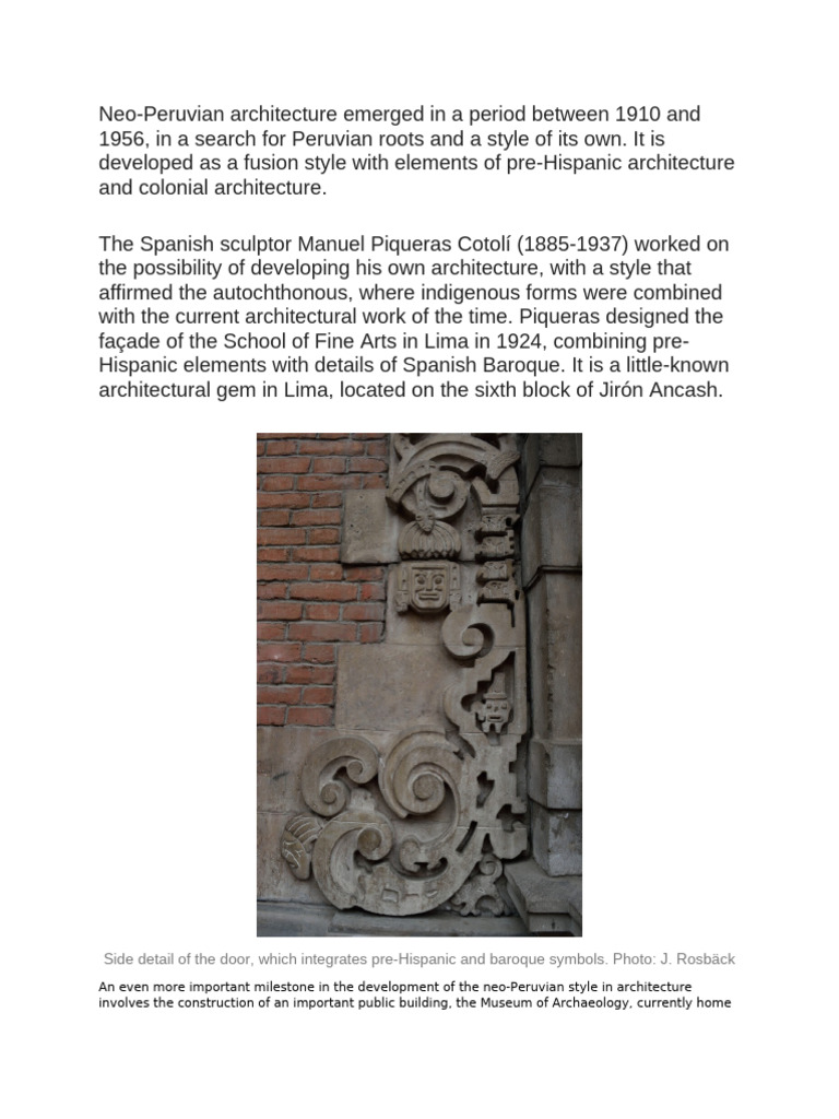 Neoperuvian Architecture | PDF | Peru | Lima